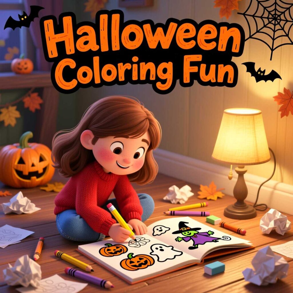 Halloween Coloring Fun- 20 Pages Kids Coloring Pages - ebooksheap.com
