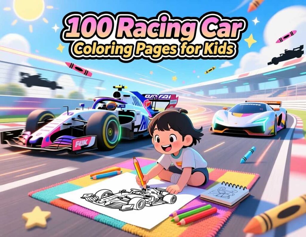 100 Racing Car Coloring Pages for Kids - ebooksheap.com